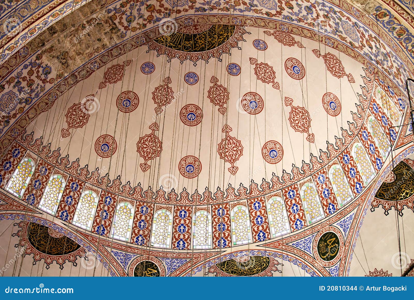 Blue Mosque Dome Interior stock photo. Image of painting - 20810344