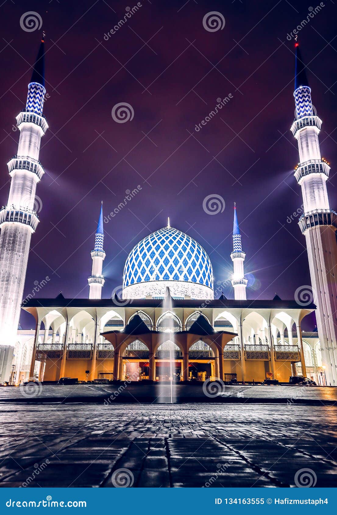 Blue Mosque Exterior View with Lighting during Night Time Stock Image ...