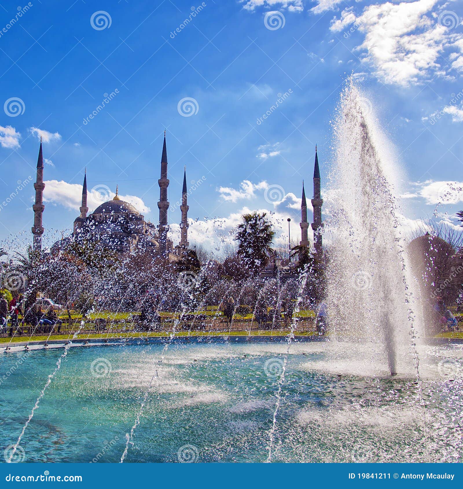Blue Mosque with Fountain 02 Stock Image - Image of istanbul, east ...