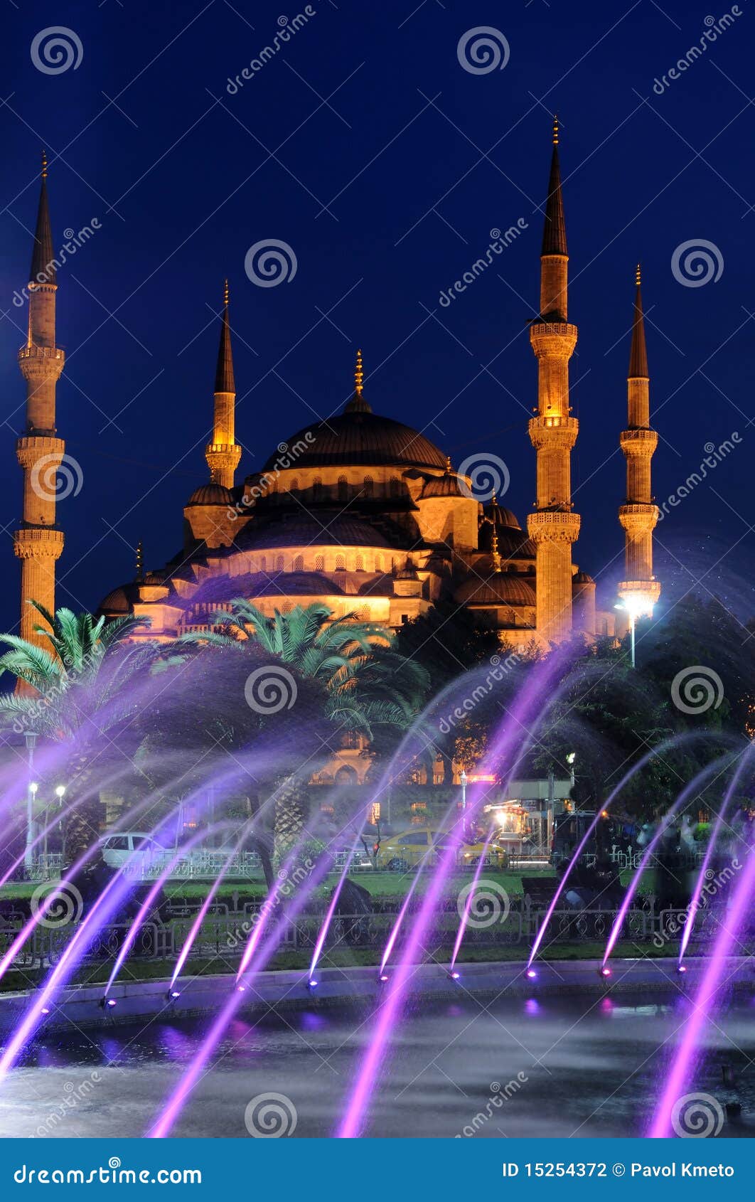Blue mosque and fountain stock photo. Image of eastern - 15254372
