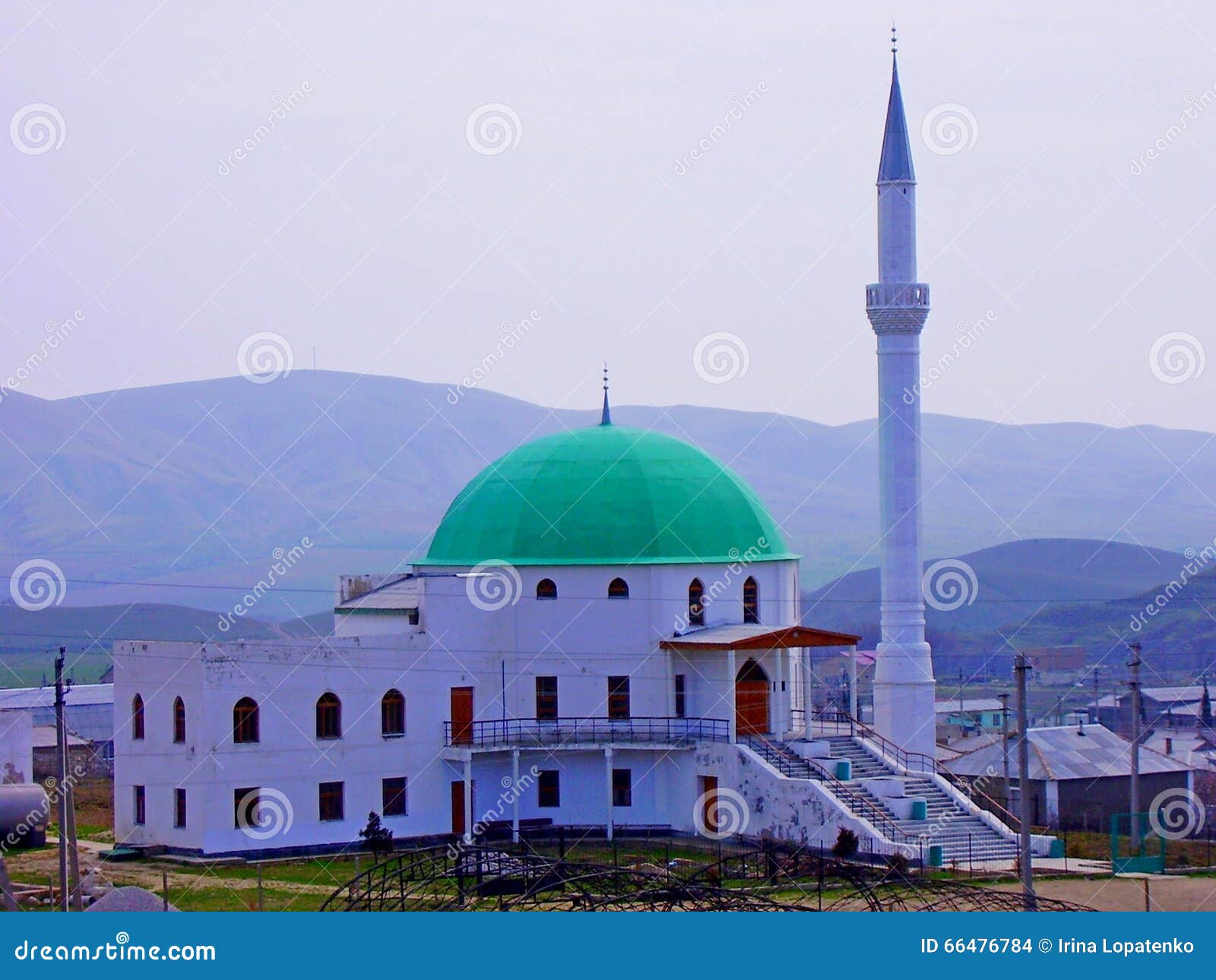 Blue Mosque with Green Dome Stock Photo - Image of morning, islam: 66476784