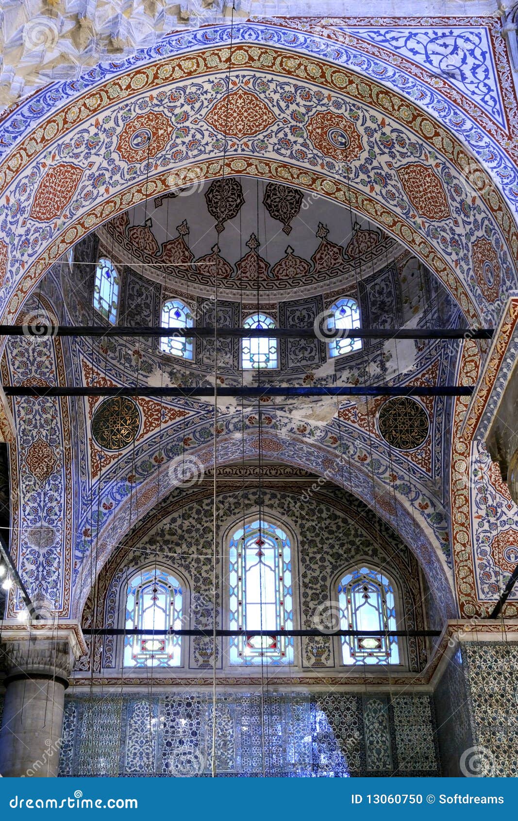 Blue mosque interior stock photo. Image of interior, design - 13060750