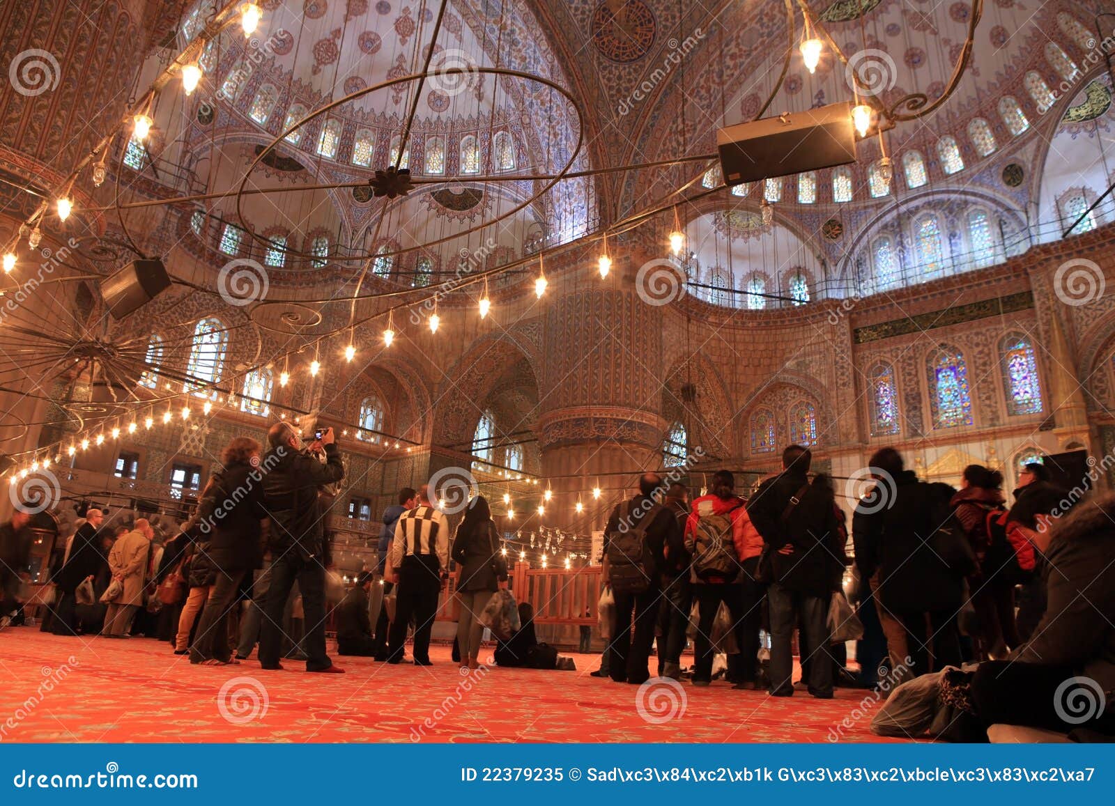 Blue mosque interior editorial image. Image of religion - 22379235