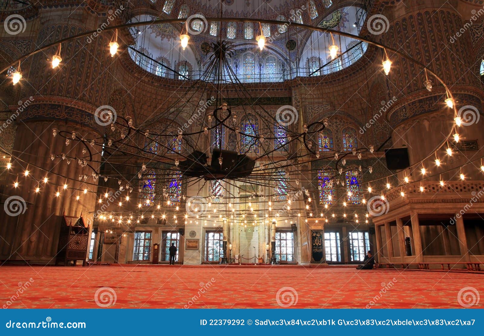 Blue mosque interior editorial photography. Image of interior - 22379292