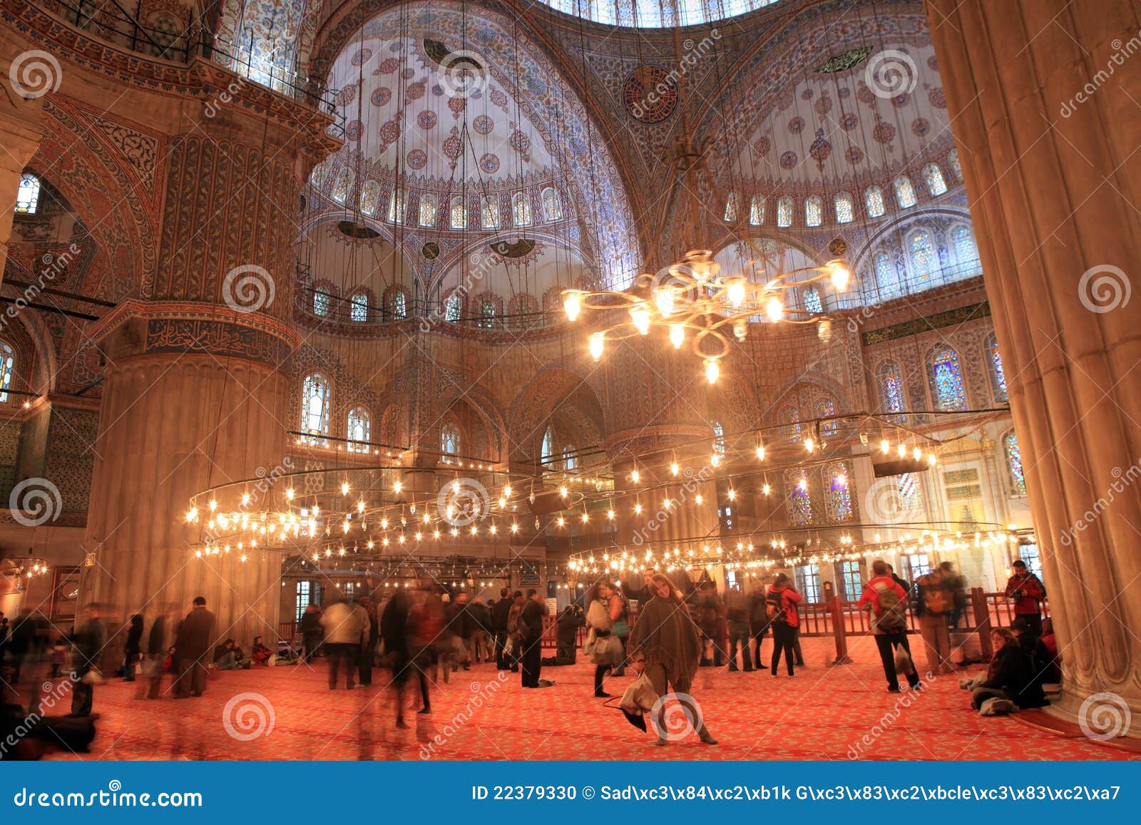 Blue mosque interior editorial image. Image of blue, religion - 22379330