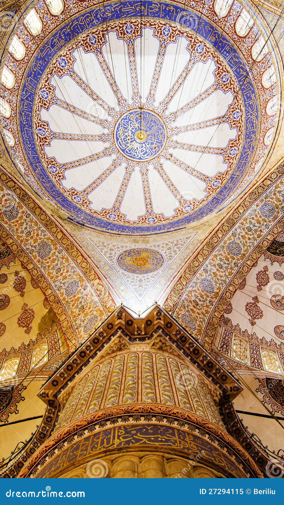 Blue mosque interior stock image. Image of religion, ahmed - 27294115