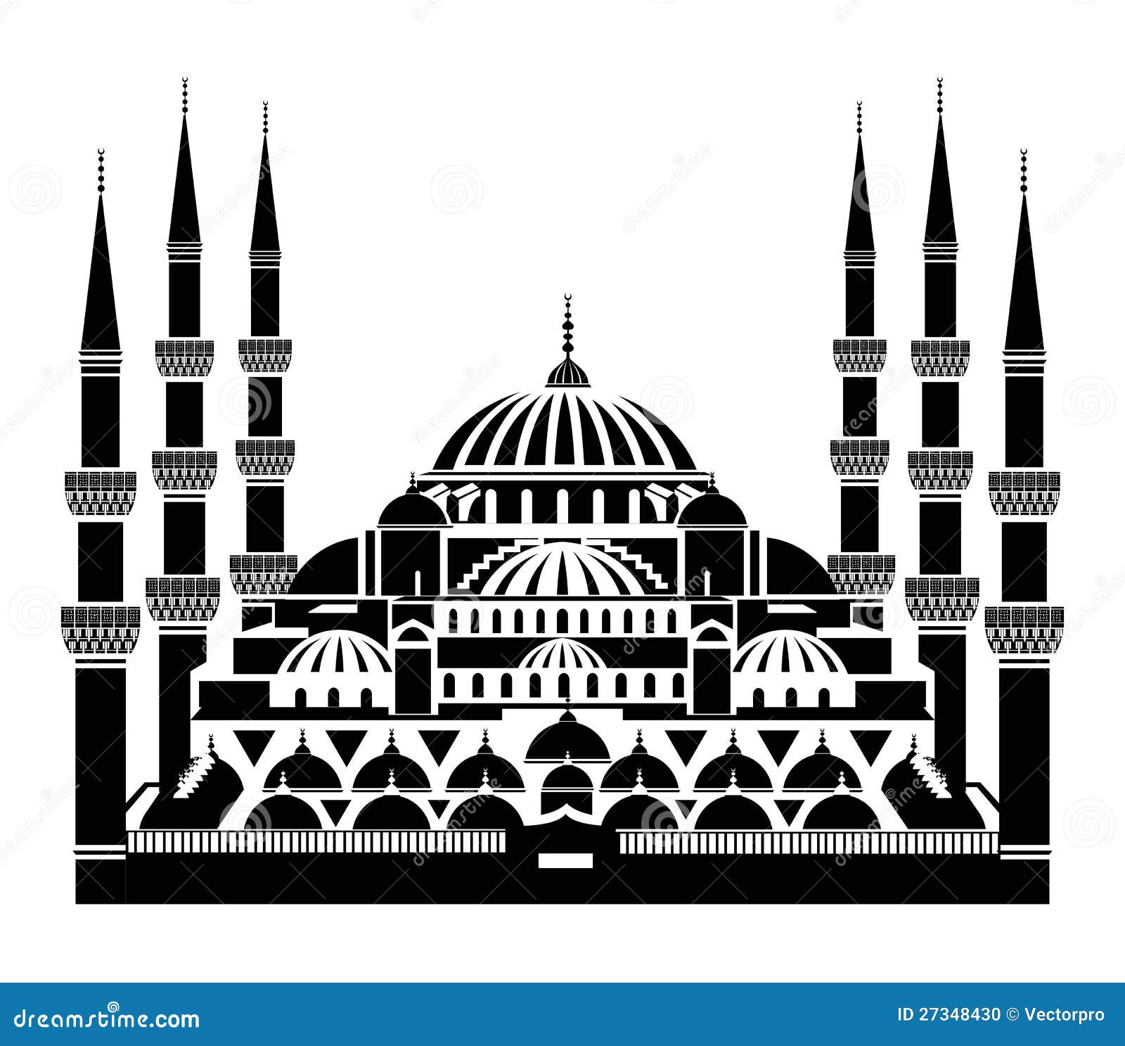 The Blue Mosque, Istanbul stock vector. Illustration of islamic - 27348430