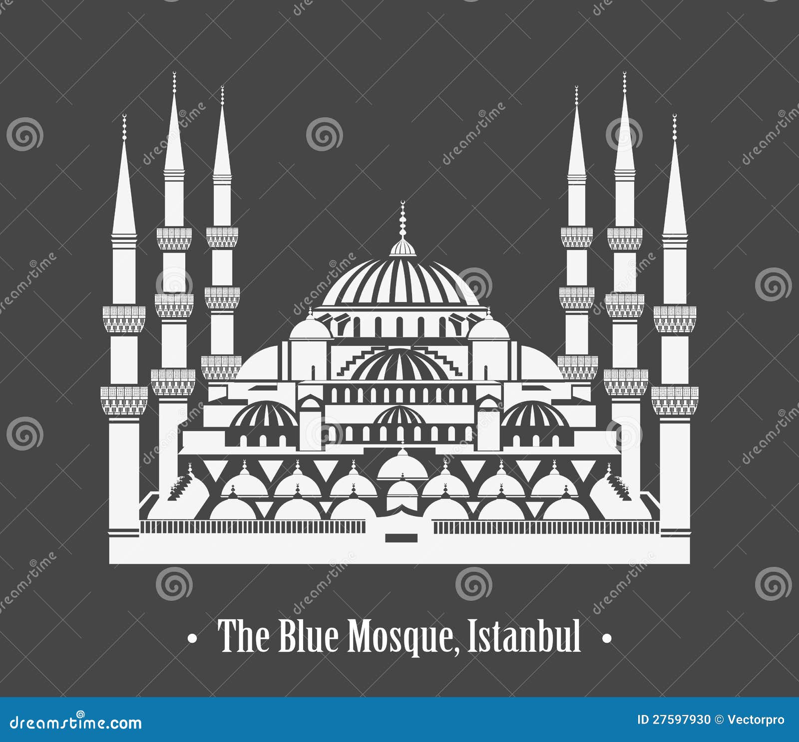 The Blue Mosque, Istanbul stock vector. Illustration of cupola - 27597930