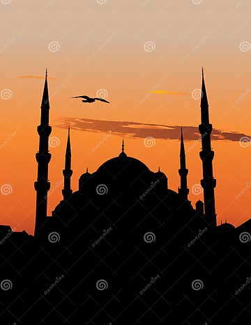 Blue Mosque in Istanbul stock vector. Illustration of ottoman - 8142483