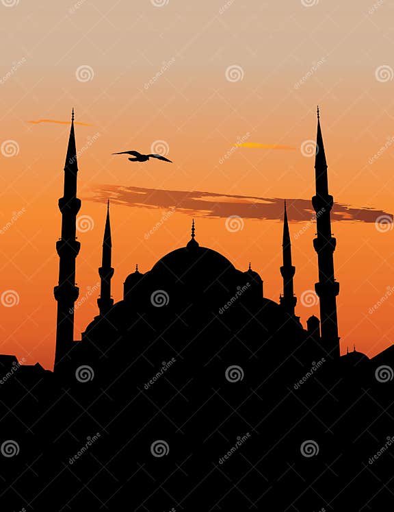 Blue Mosque in Istanbul stock vector. Illustration of ottoman - 8142483