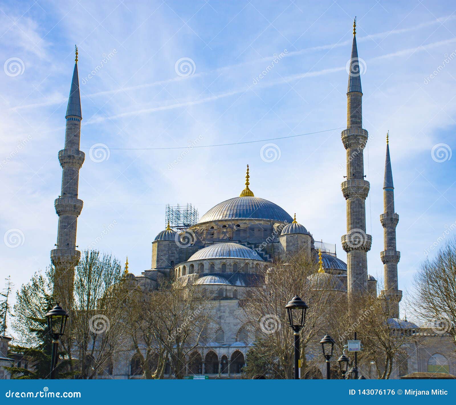 Blue Mosque in Istanbul stock photo. Image of front - 143076176