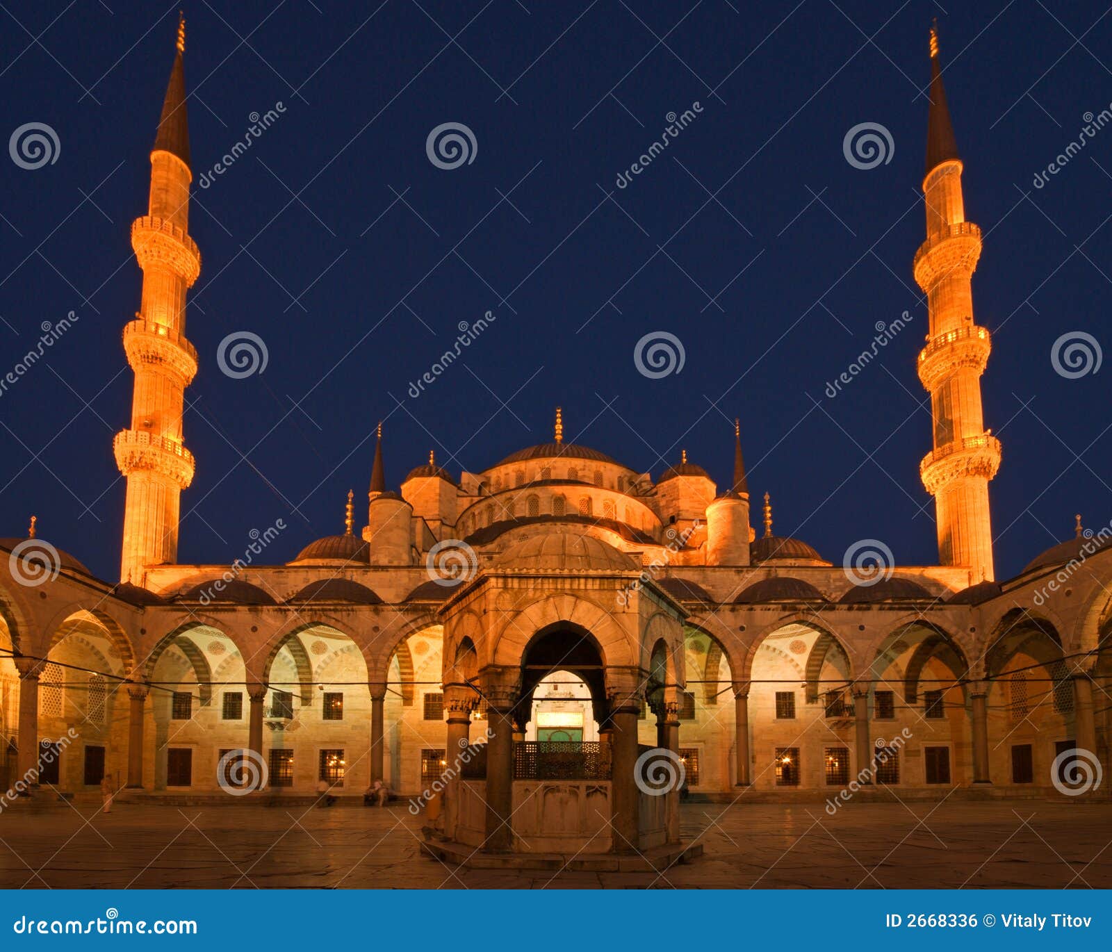 Blue Mosque at Night stock photo. Image of dinsel, construction - 2668336