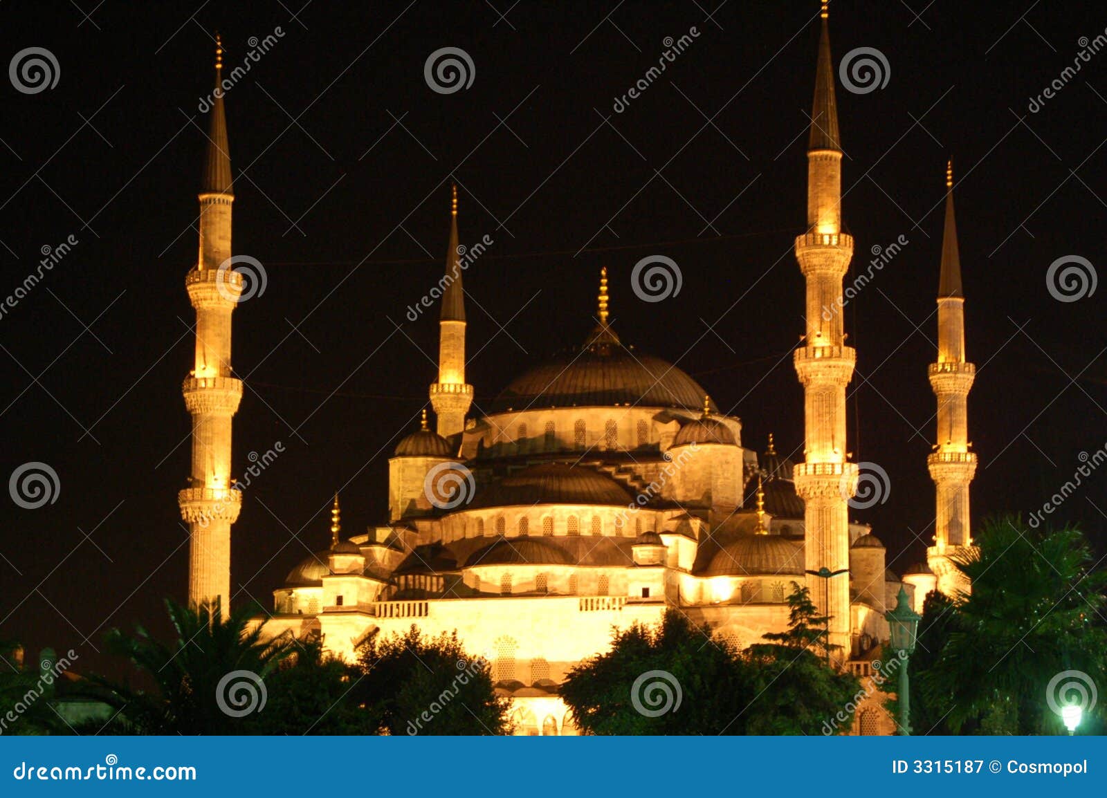 Blue Mosque By Night Picture. Image: 3315187