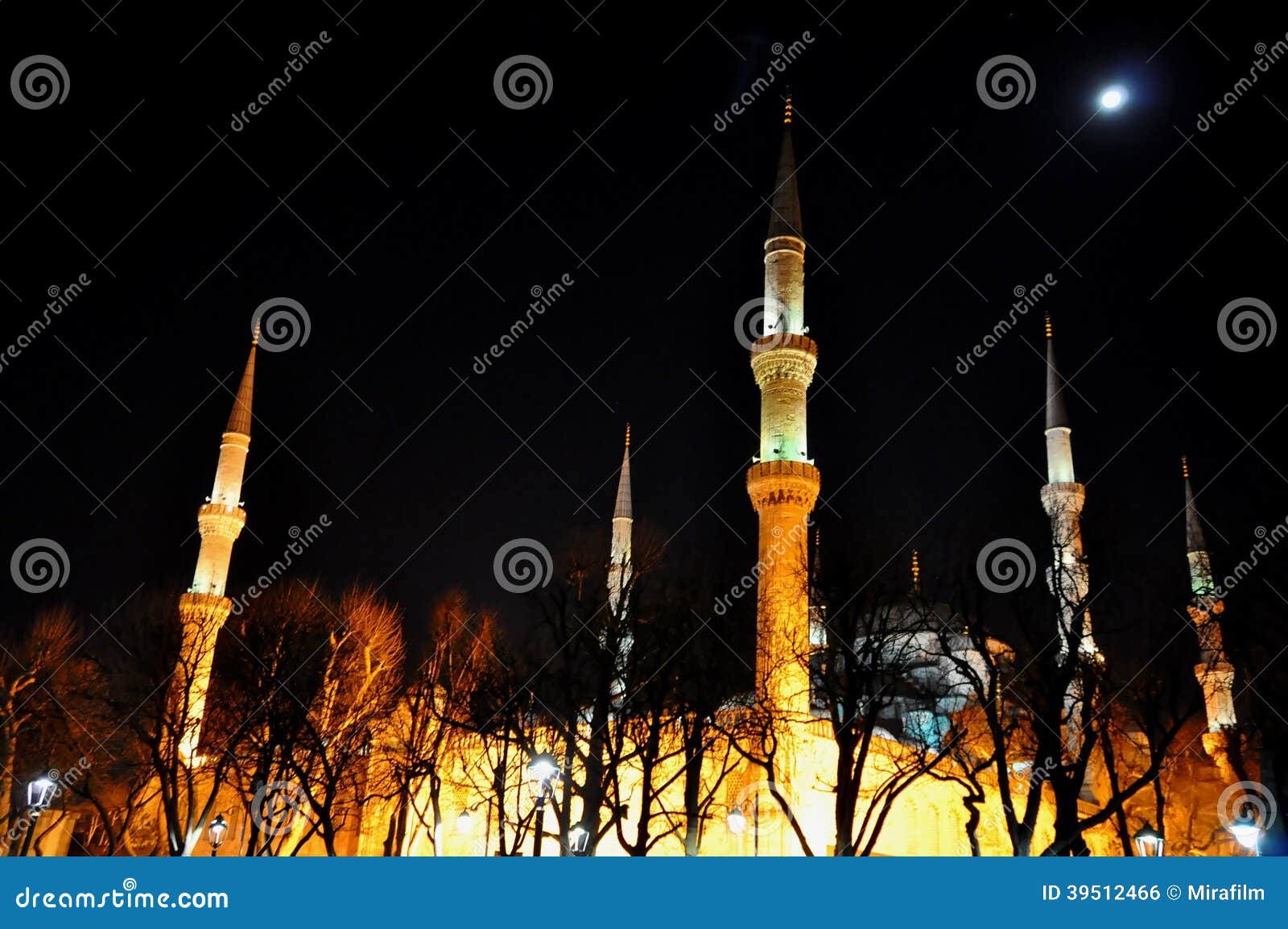Blue Mosque at night stock photo. Image of medieval, famous - 39512466