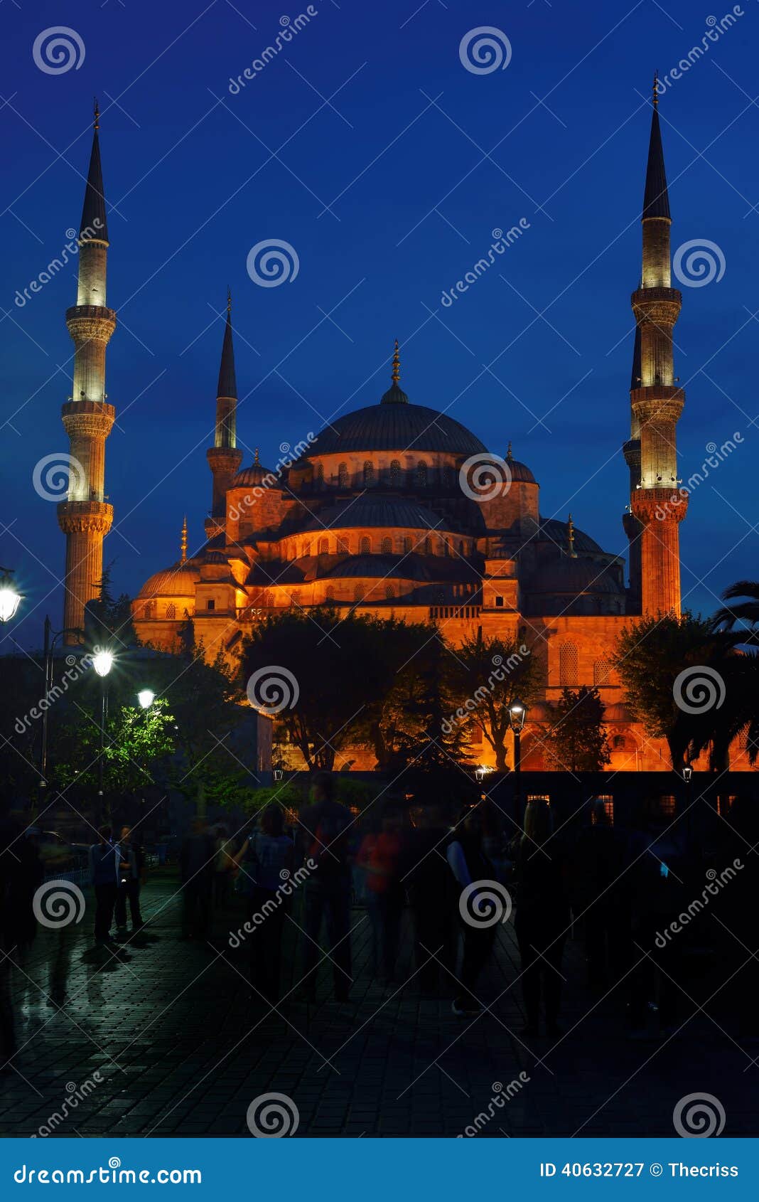 Blue Mosque at Night in Istanbul, Turkey Stock Image - Image of ...