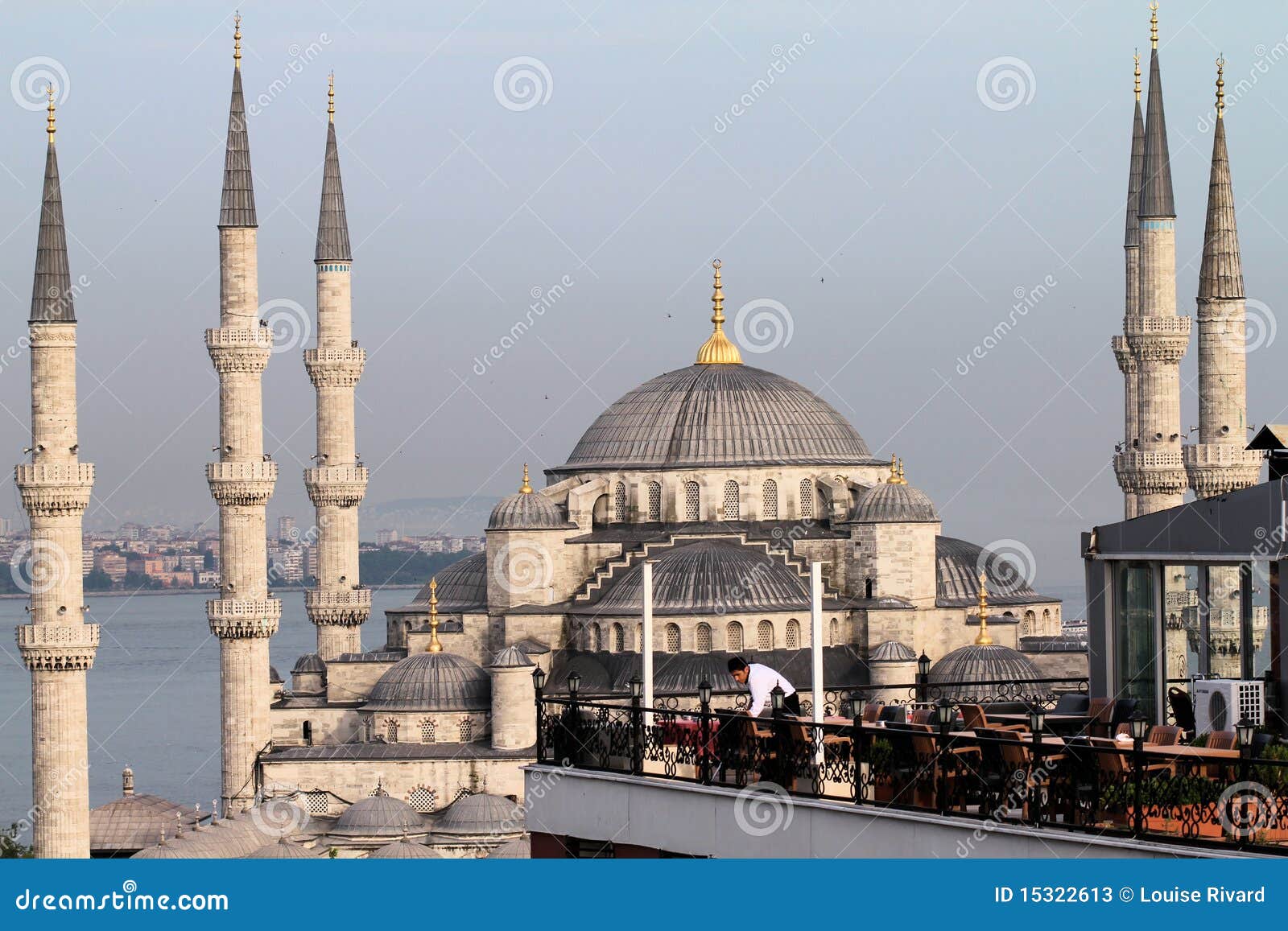 Blue mosque and restaurant editorial stock photo. Image of restaurant ...