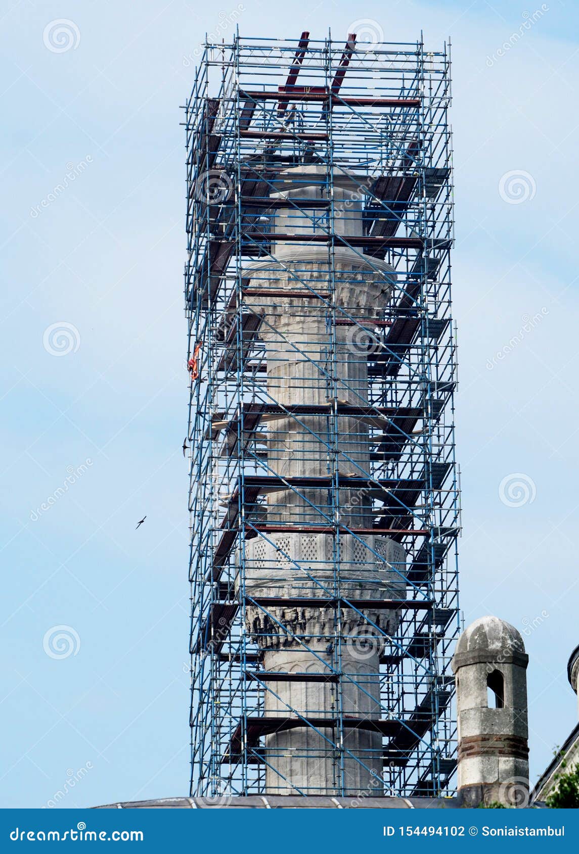 Blue Mosque in restoration stock photo. Image of exterior - 154494102
