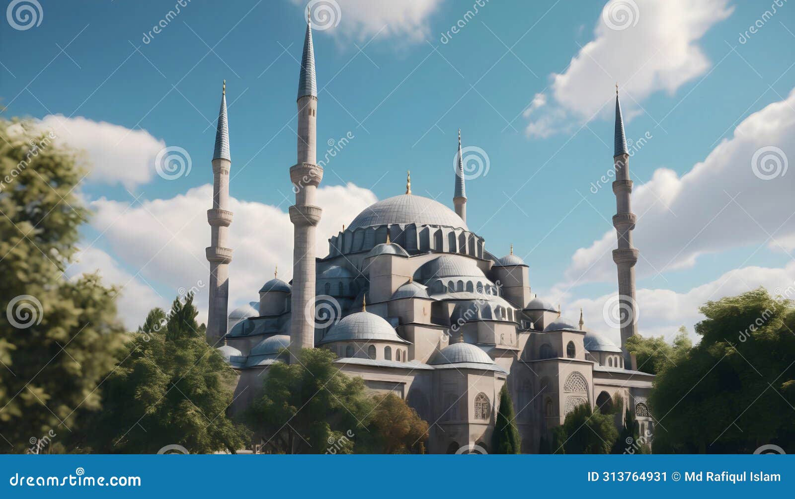 Blue Mosque in the Sultan Ahmet Camii Mosque in Istanbul. Generative AI ...