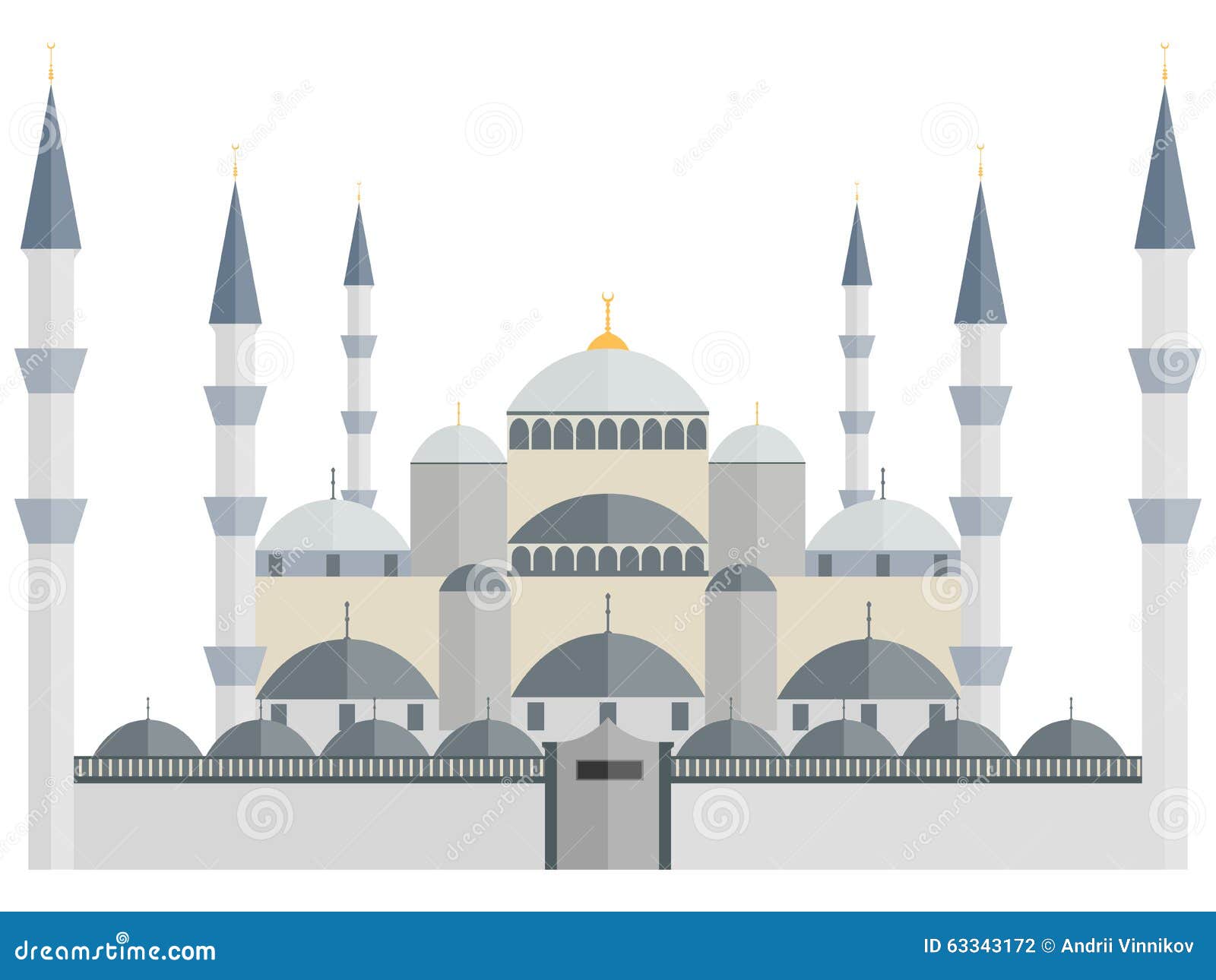 The Blue Mosque. Turkey. Istanbul Stock Vector - Illustration of icon ...