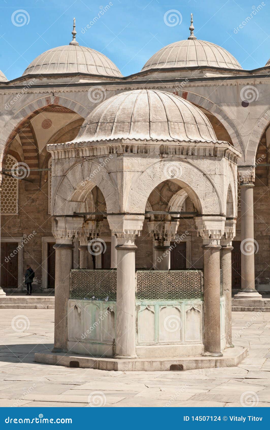 Blue Mosque Yard stock photo. Image of landmark, architectural - 14507124