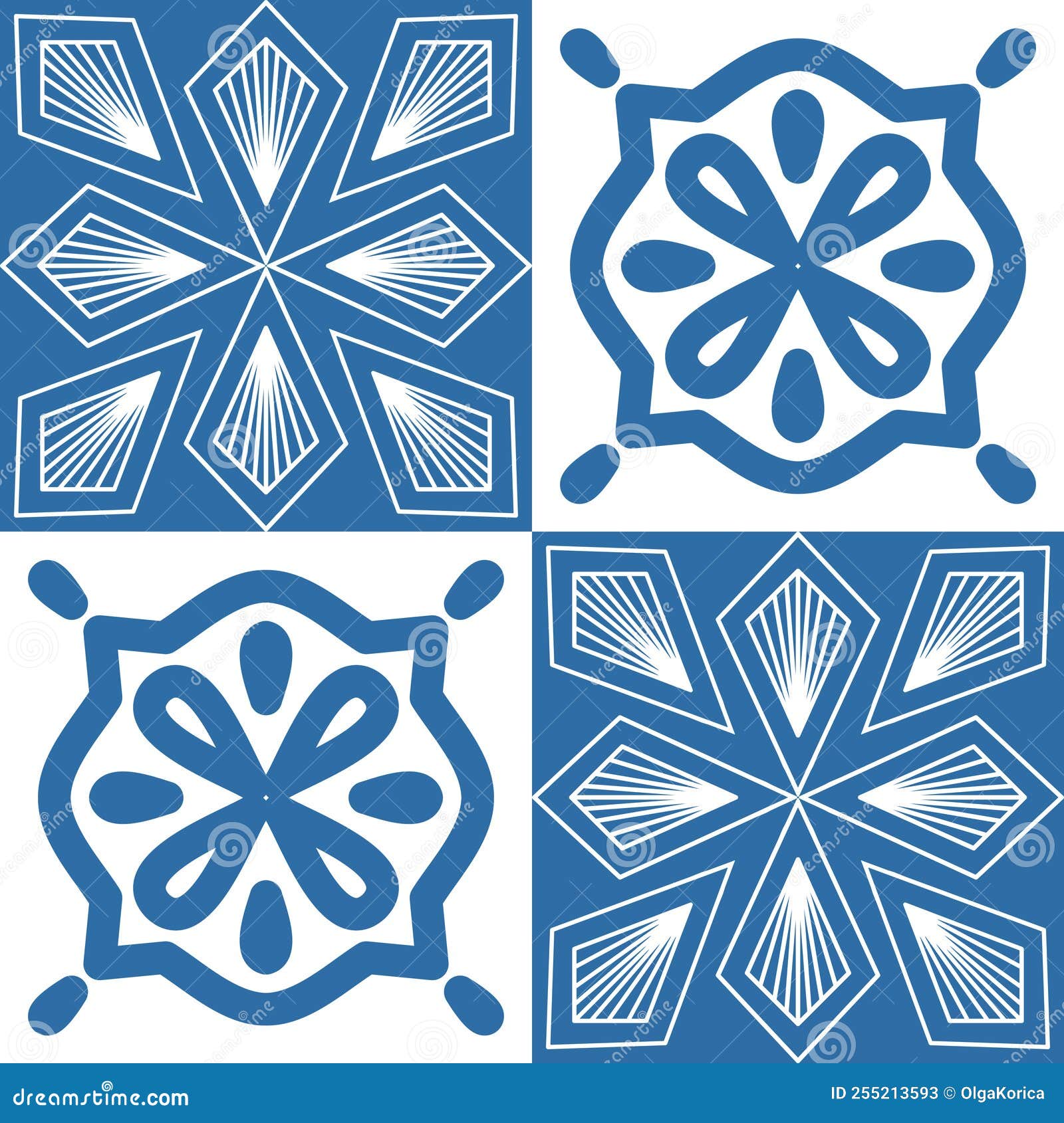 Blue Motif for Ceramic Tiles in Azulejo Style, Retro Design Stock ...
