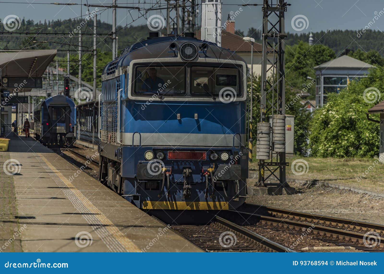 Blue Motor Engine Near Fast Train Editorial Stock Image - Image of fast ...
