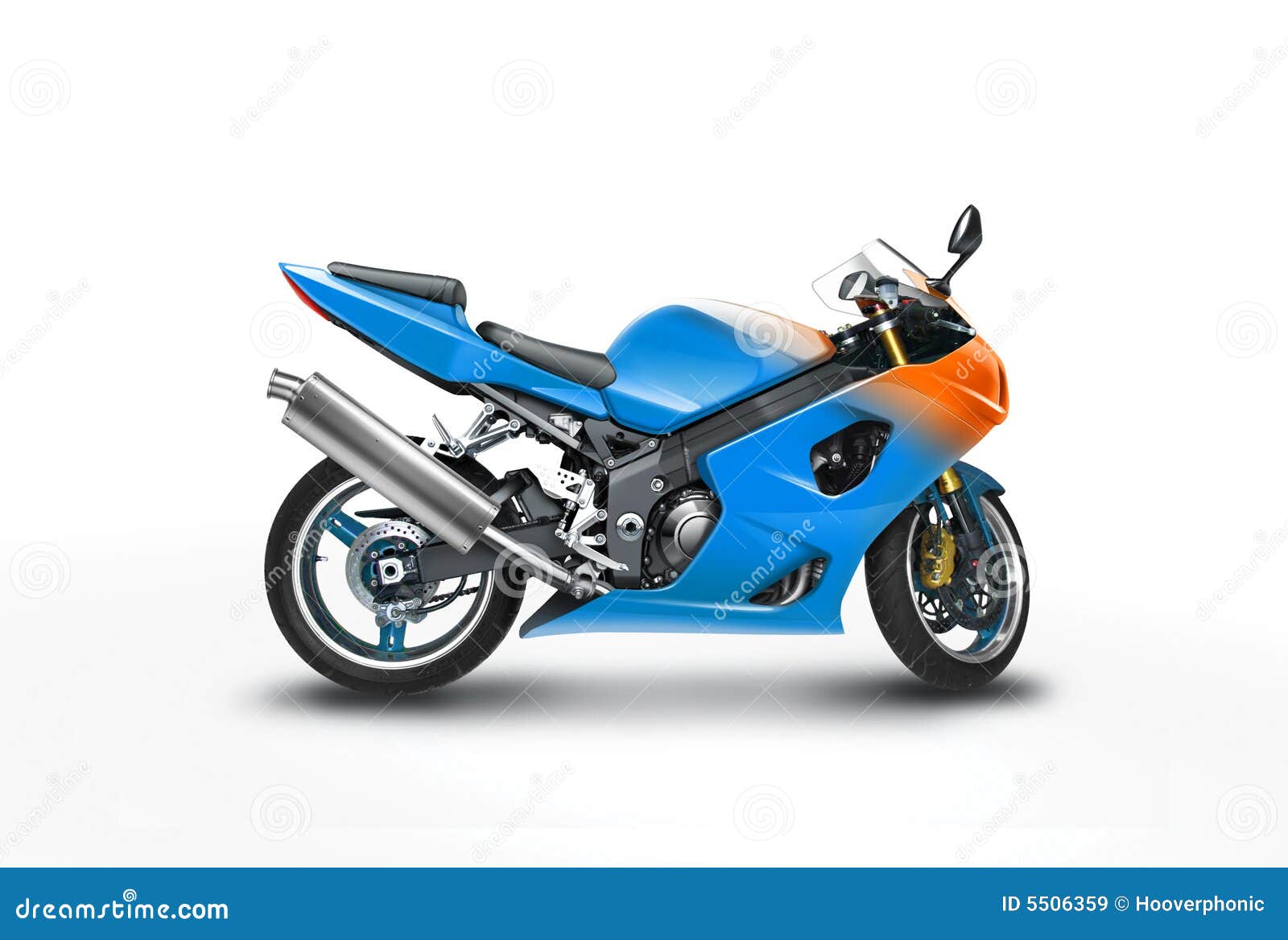 Blue motorbike stock illustration. Illustration of street - 5506359