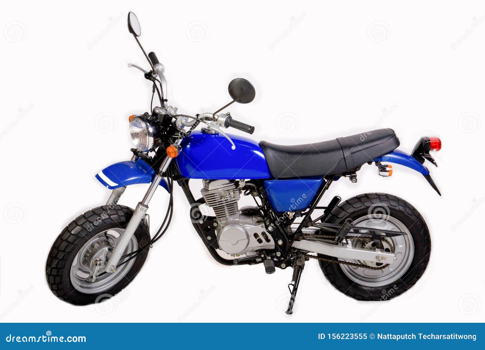Blue Motorbike Isolated on White Background Stock Image - Image of ...