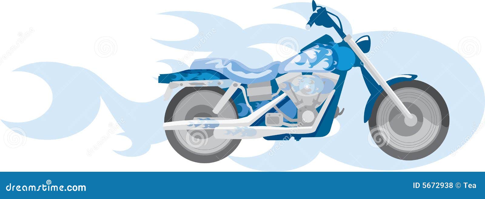 Blue motorcycle stock vector. Illustration of colour, harley - 5672938
