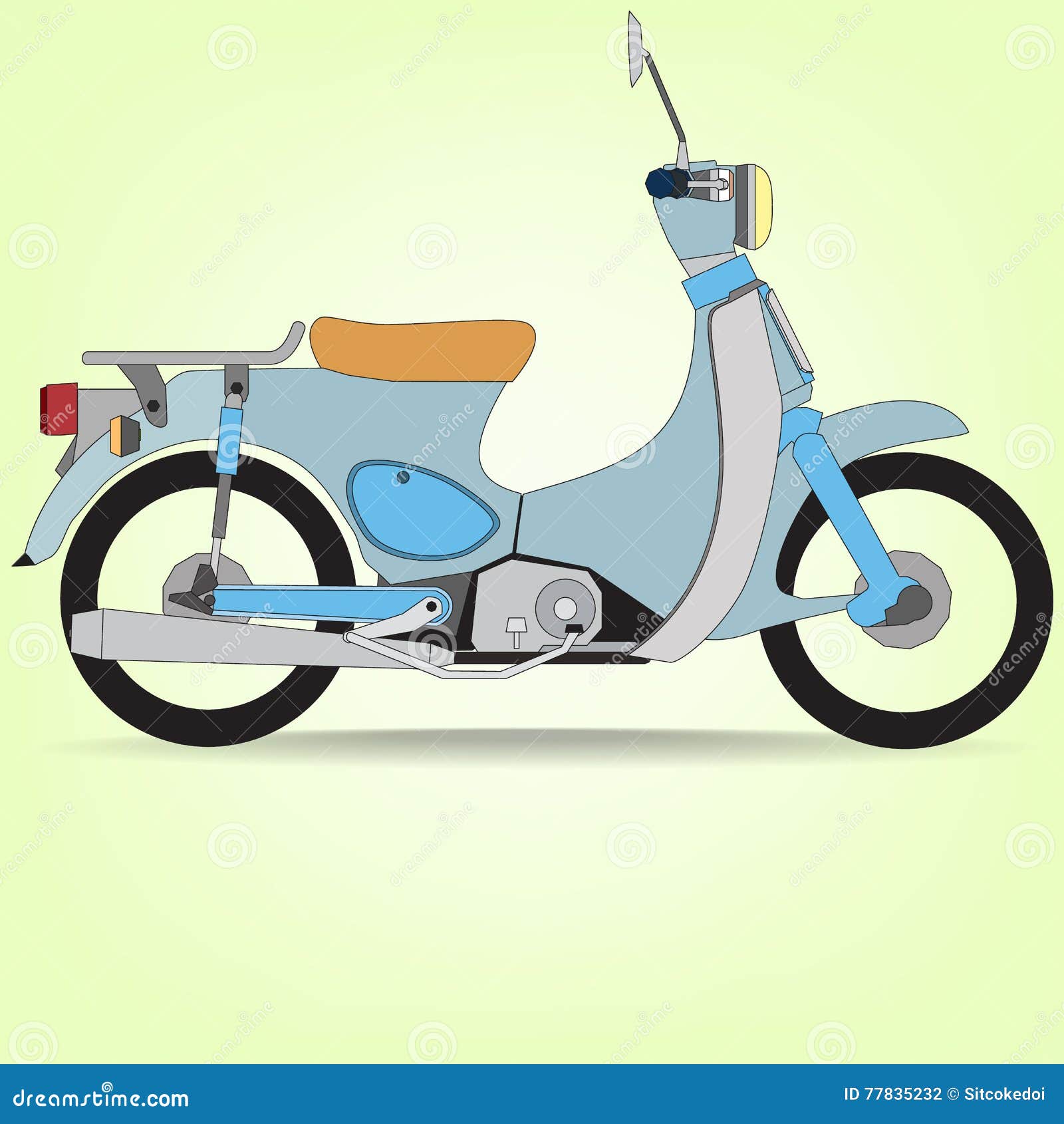 Blue Motorcycle stock vector. Illustration of background - 77835232