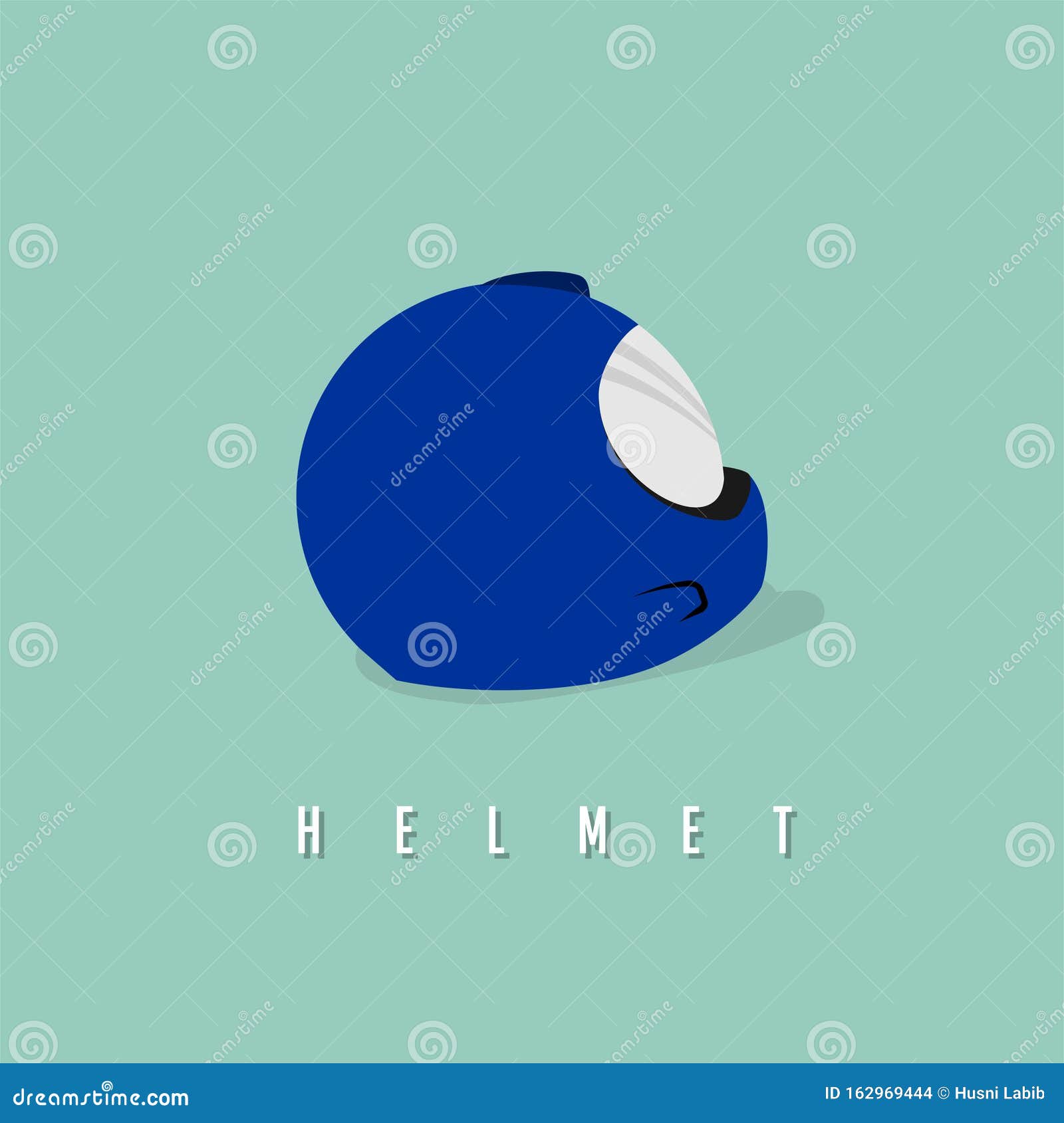 Blue Motorcycle helmet stock vector. Illustration of mascot - 162969444