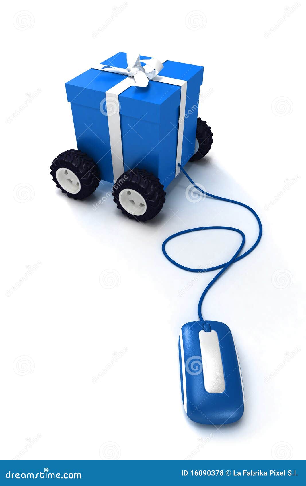 Blue Motorized Gift in Internet Stock Illustration - Illustration of ...