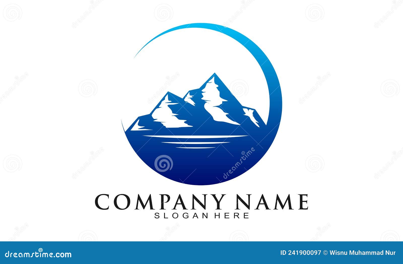Blue Mountain in Circle Vector Logo Stock Vector - Illustration of icon ...