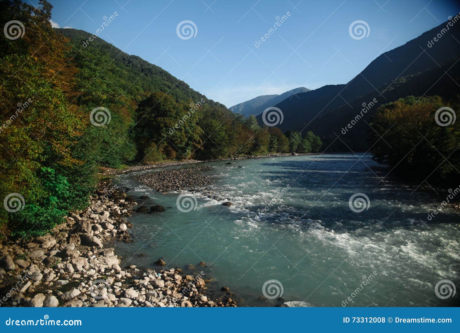 Blue mountain river stock photo. Image of summer, nature - 73312008