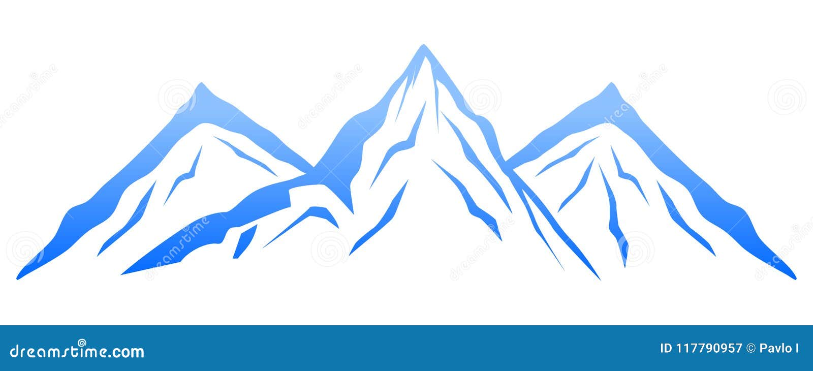 Blue mountain - vector stock illustration. Illustration of silhouette ...
