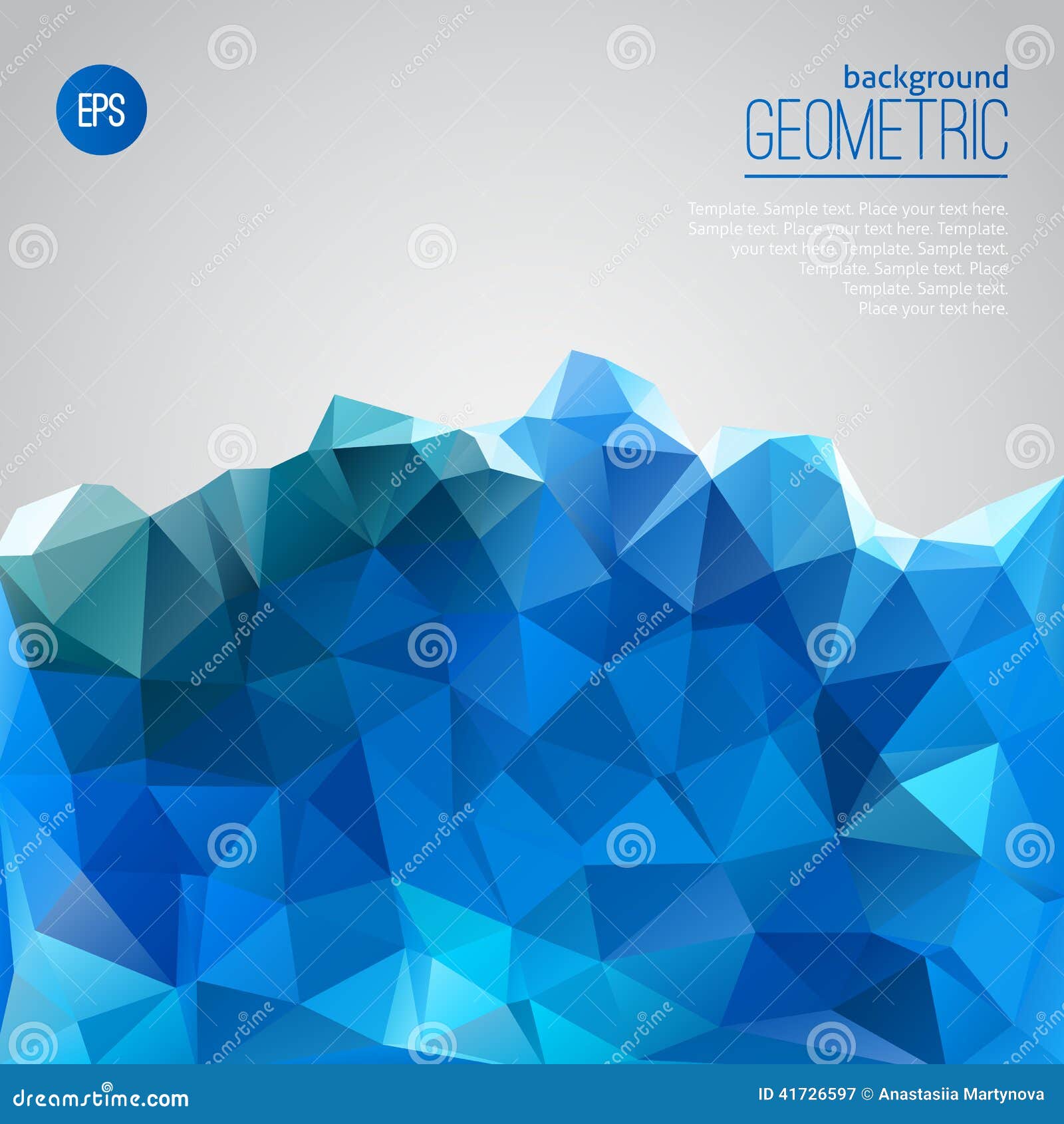 Blue Mountain of Triangles Geometric Template Stock Vector ...