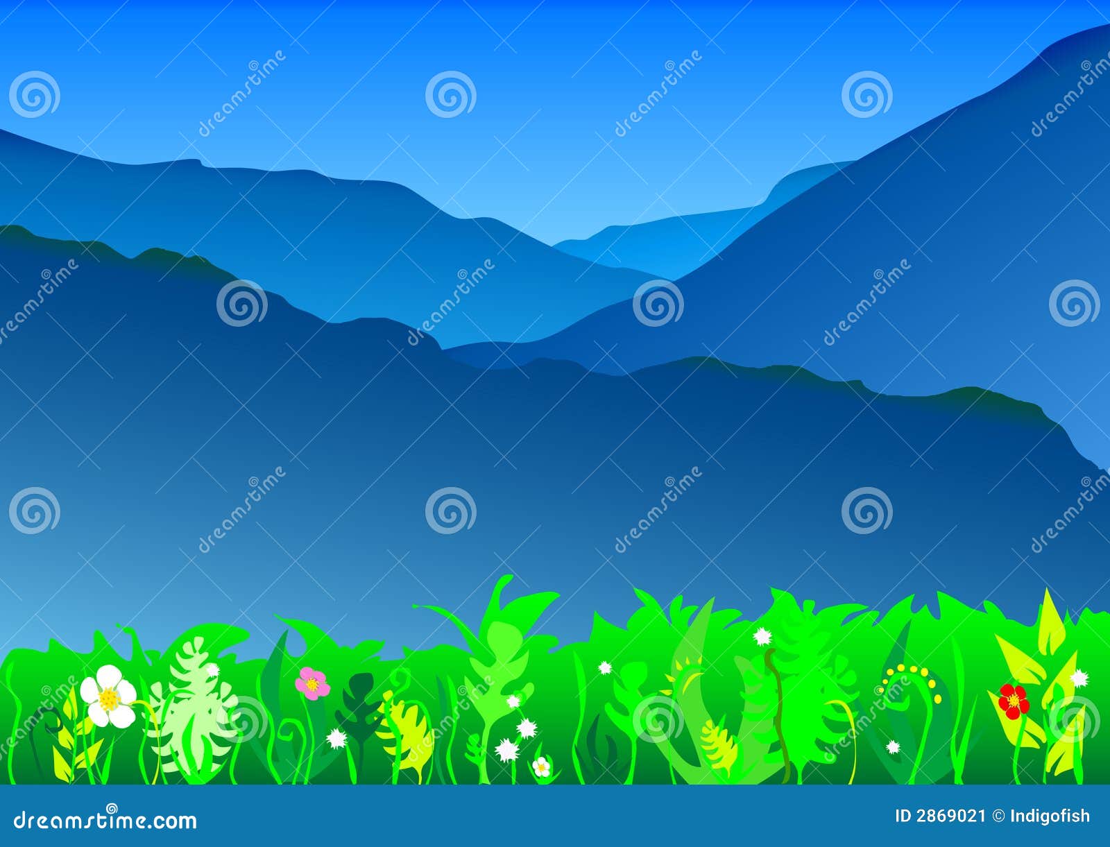 Blue mountains landscape stock vector. Illustration of blue - 2869021