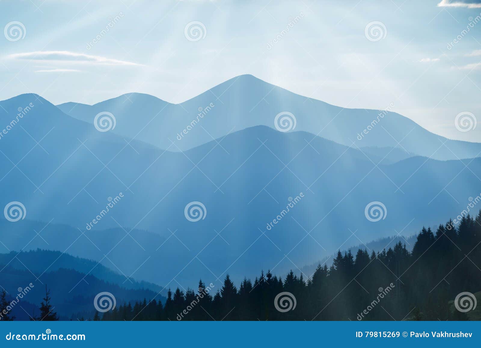 Blue mountains at sunset stock image. Image of environment - 79815269