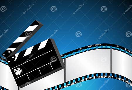 Blue Movie Background stock vector. Illustration of scroll - 9401719