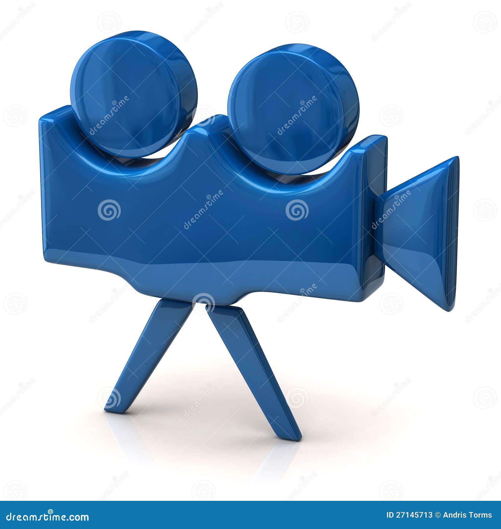 Blue movie camera icon stock illustration. Illustration of icon - 27145713