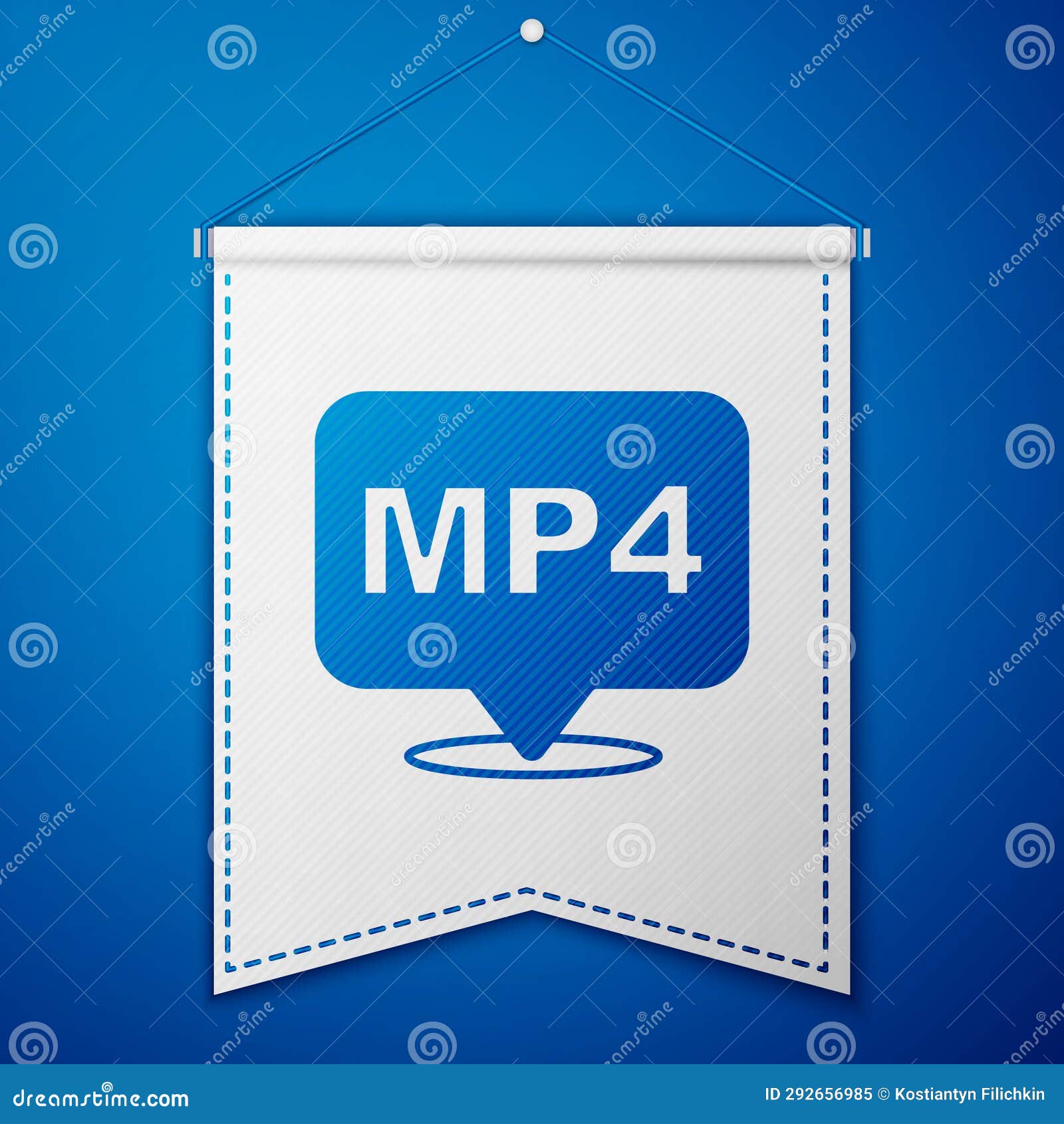 Blue MP4 File Document. Download Mp4 Button Icon Isolated on Blue ...