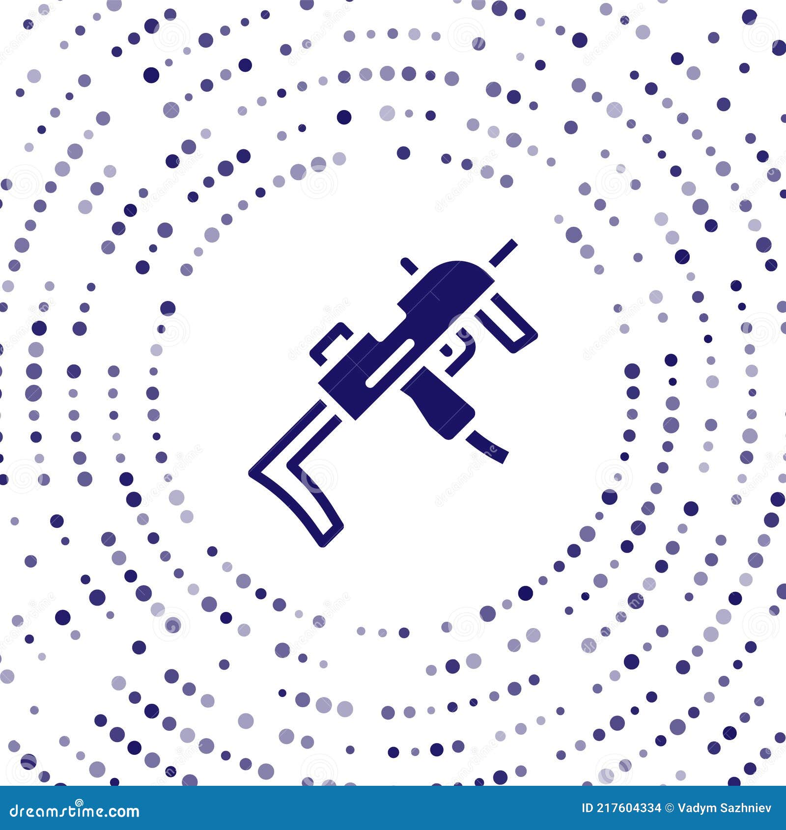 Blue Submachine Gun M3, Grease Gun Icon Isolated On Transparent ...