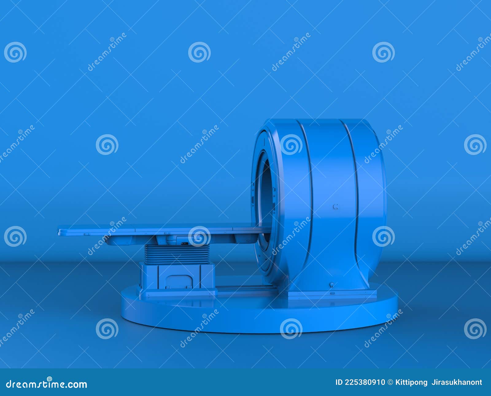 Blue Mri Scan Machine on Blue Background Stock Illustration ...
