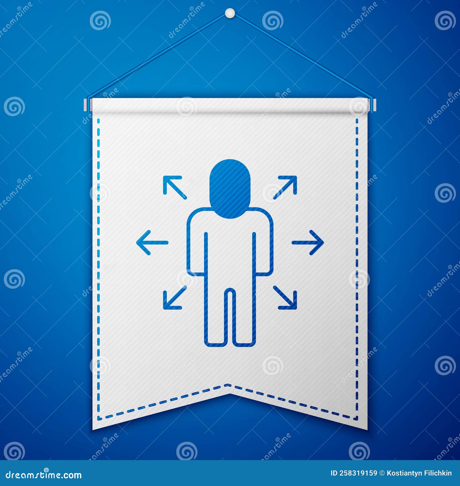 Blue Multitasking Manager Working Icon Isolated on Blue Background ...
