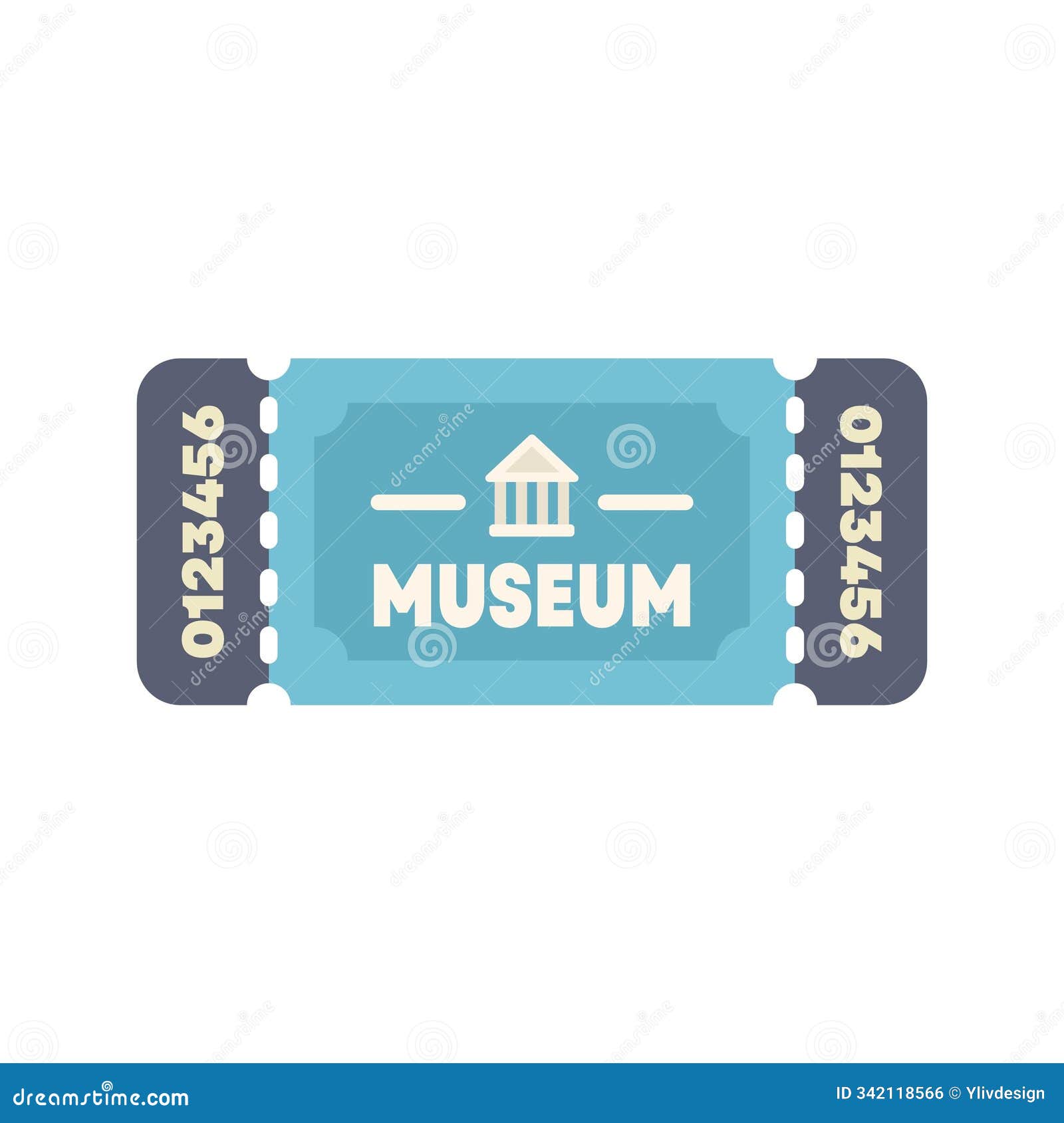 Blue Museum Ticket Admitting Entry Access Icon Stock Illustration ...