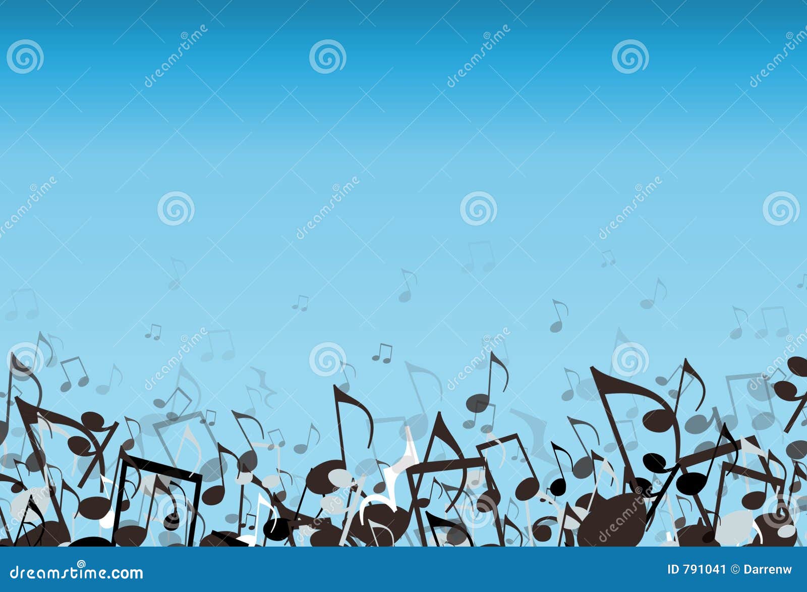 Blue Music stock illustration. Illustration of notes, clip - 791041