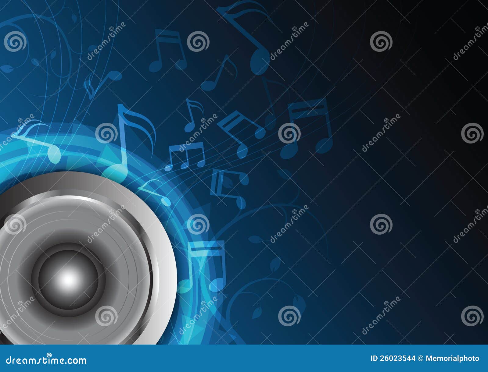 Blue music background stock vector. Illustration of beautiful - 26023544