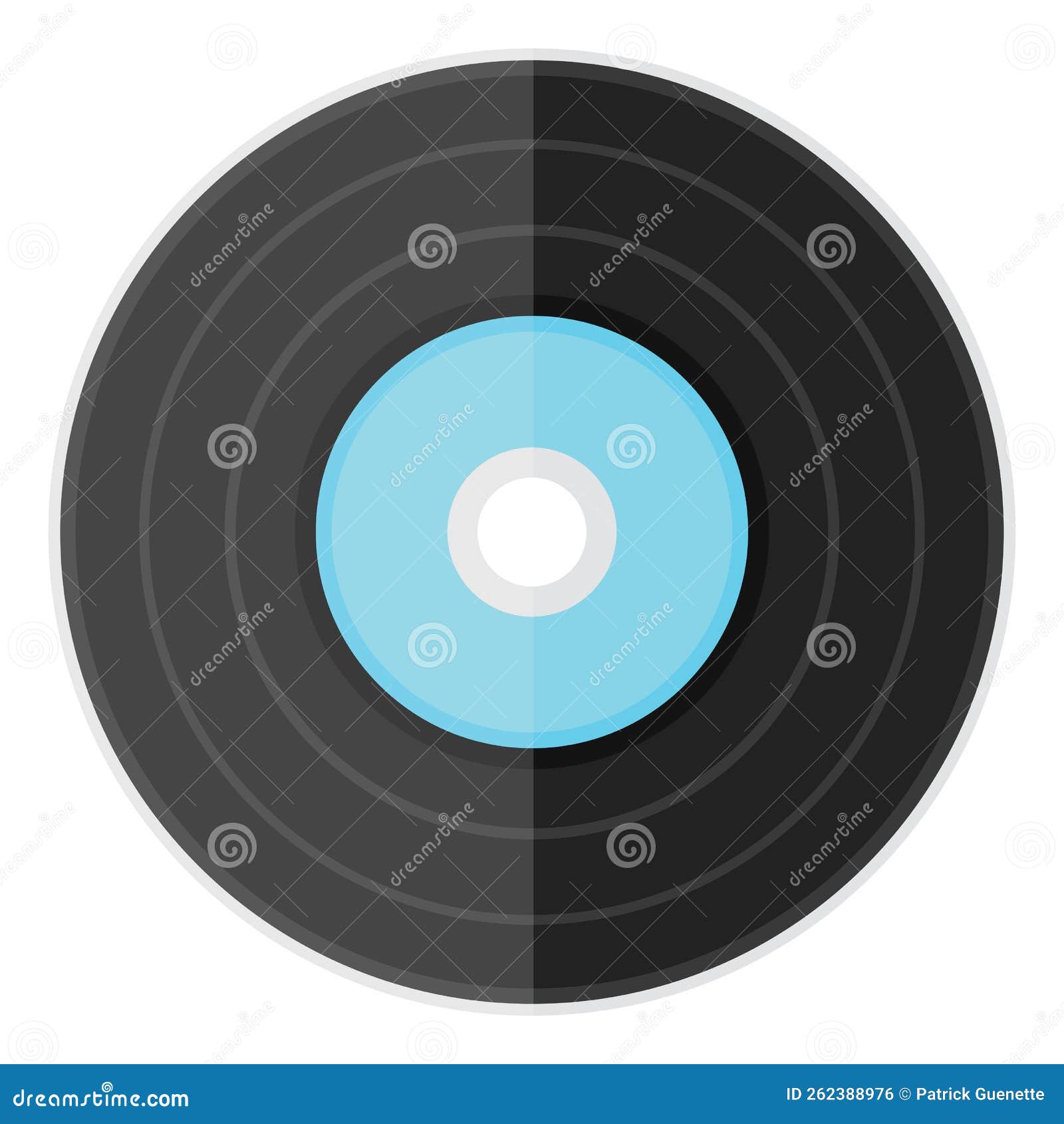Blue music disc, icon stock vector. Illustration of design - 262388976