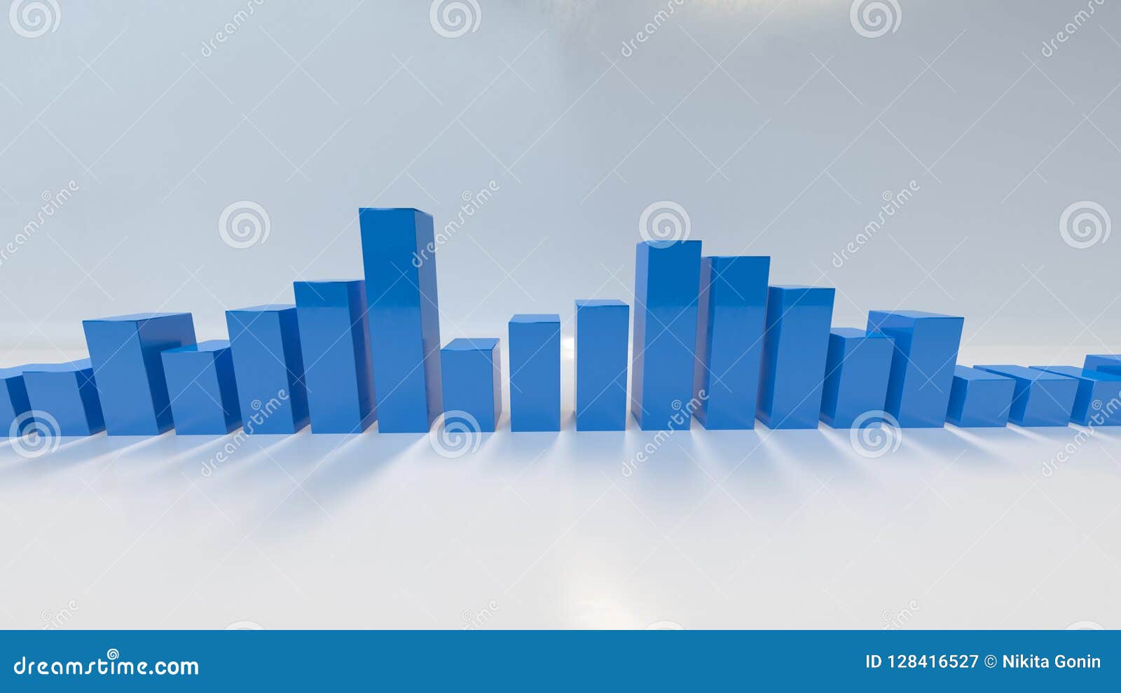 Blue Music Equalizer Bars 3D Rendering Stock Illustration ...