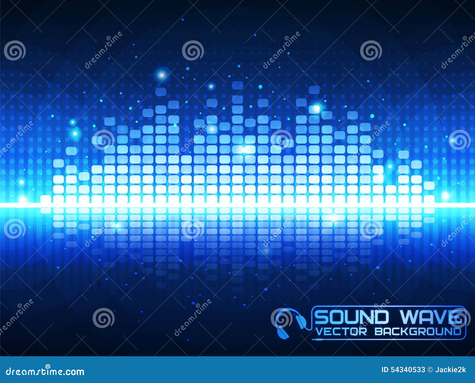 Blue Music Equalizer. stock vector. Illustration of digital - 54340533